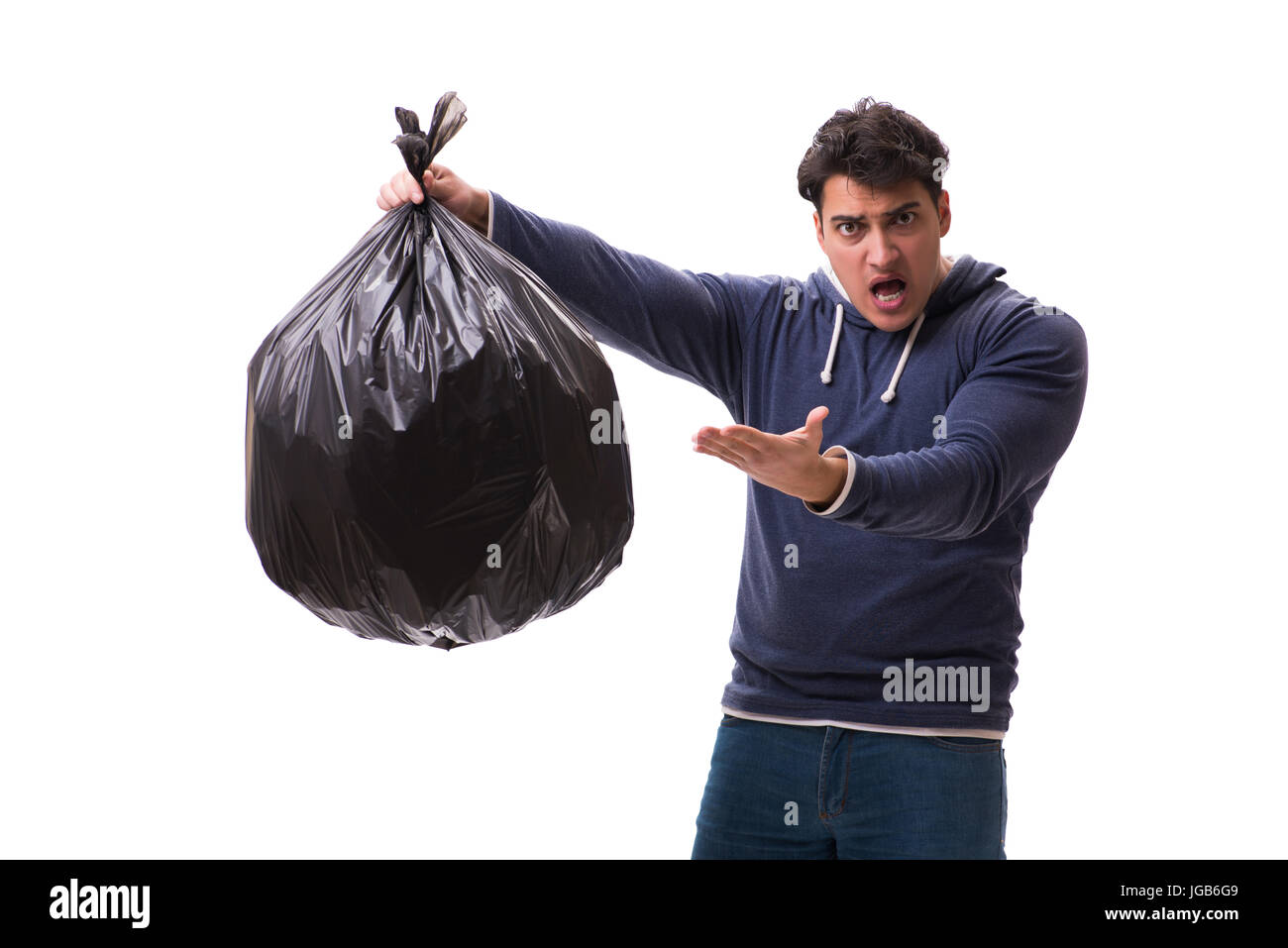 Plastic bag man angry hi-res stock photography and images - Alamy