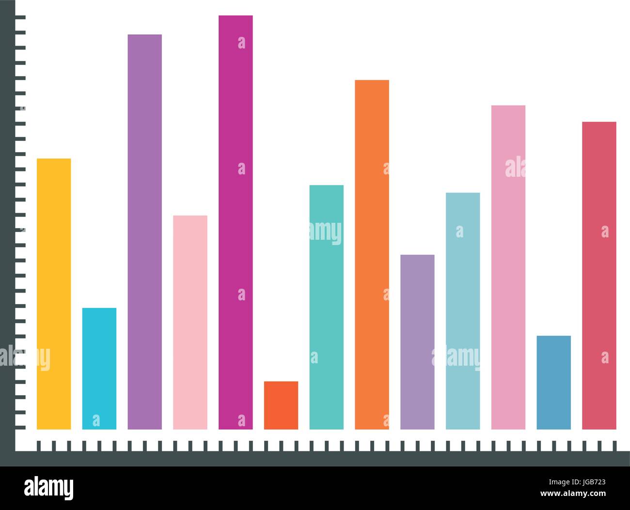 white background with statistical graphs colour bars Stock Vector Image ...