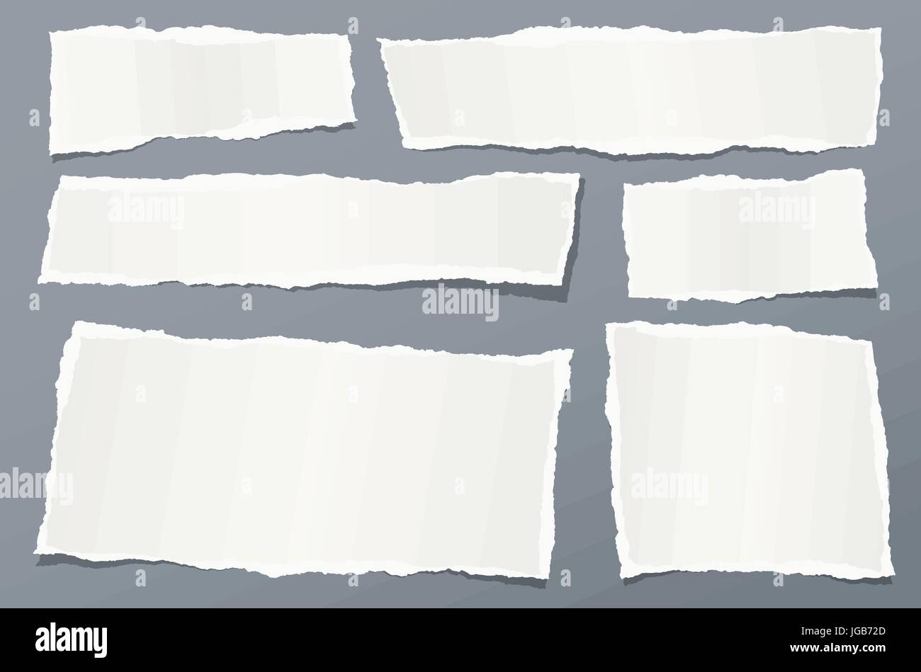 Pieces of ripped note, notebook, copybook paper strips, sheets Stock ...