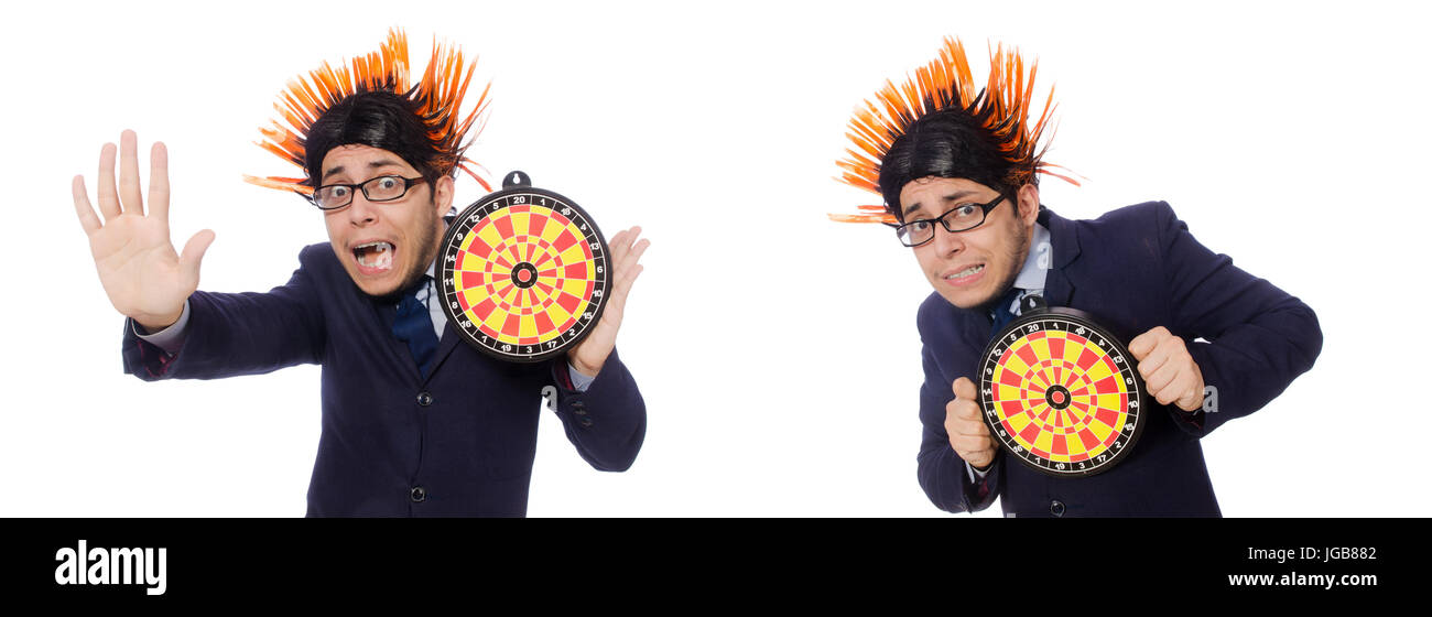 Funny man with mohawk hairstyle Stock Photo - Alamy