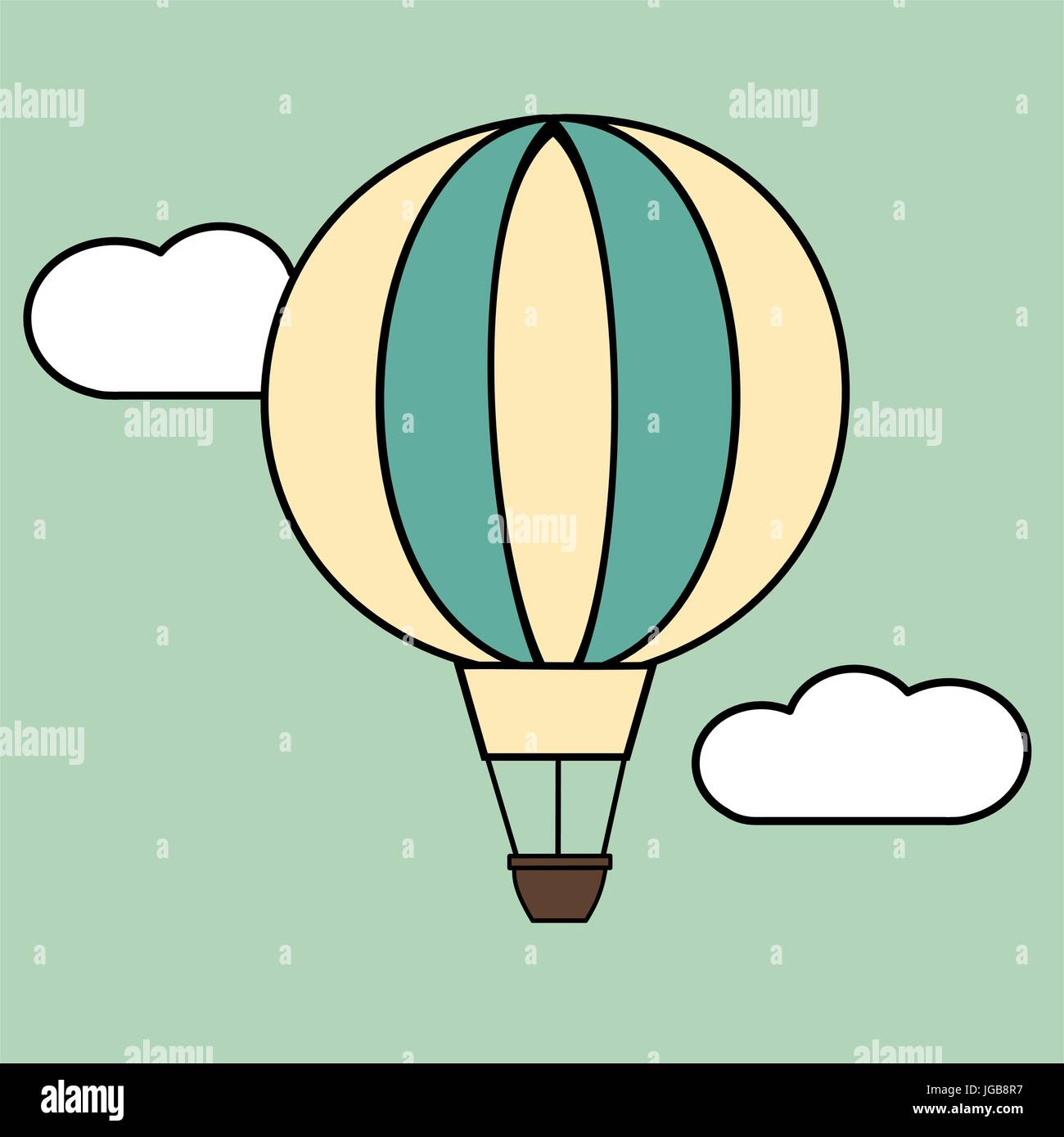 cute cartoon air balloon in the sky vector illustration Stock Vector ...