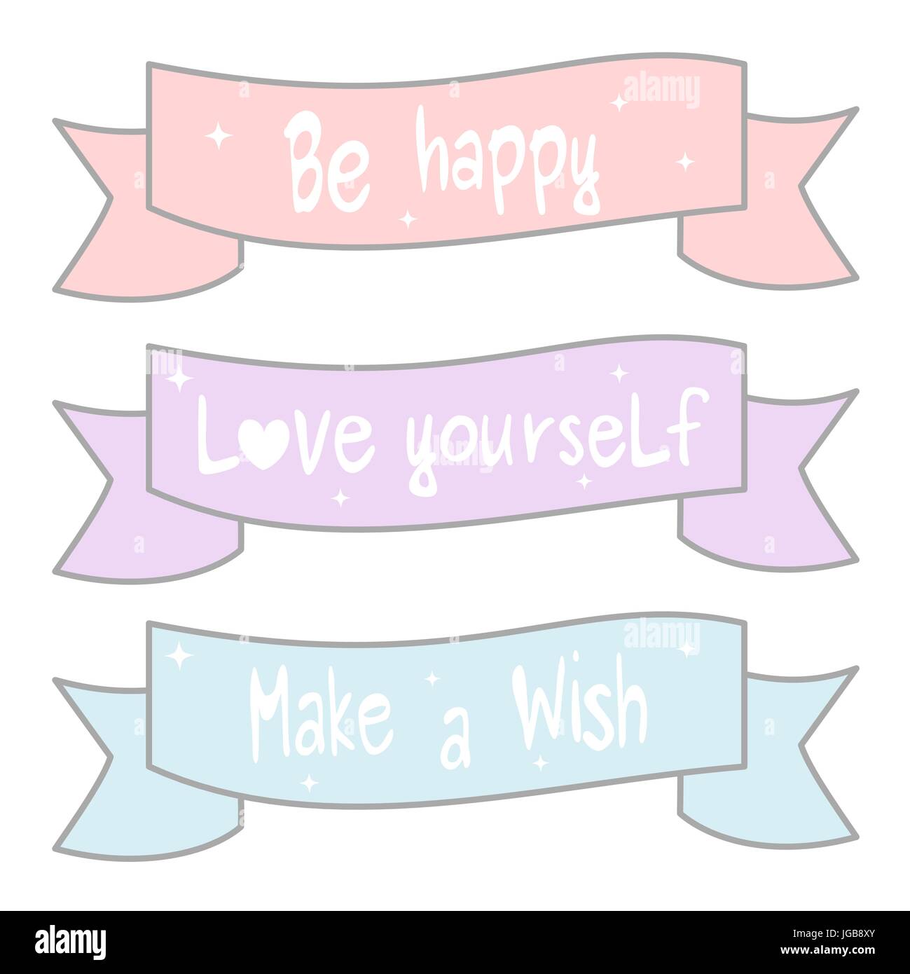 cute cartoon banner set with quotes vector illustration Stock Vector ...