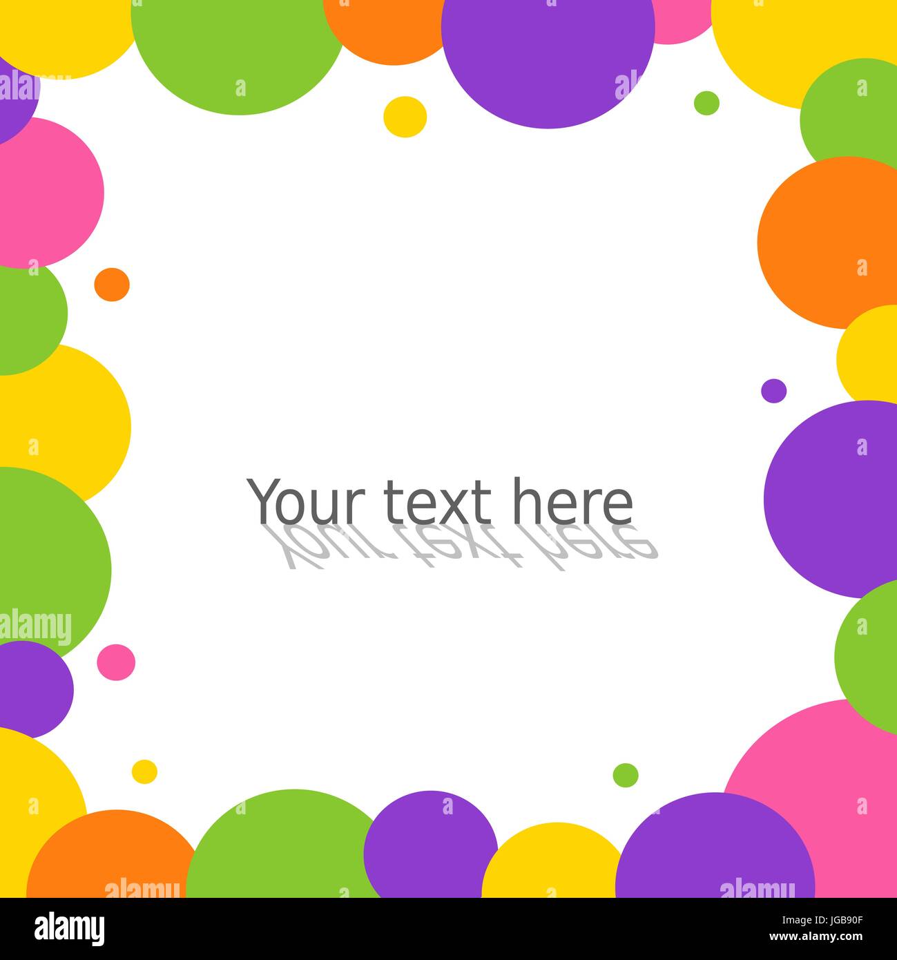 vector card frame background illustration with colorful rainbow circle ...