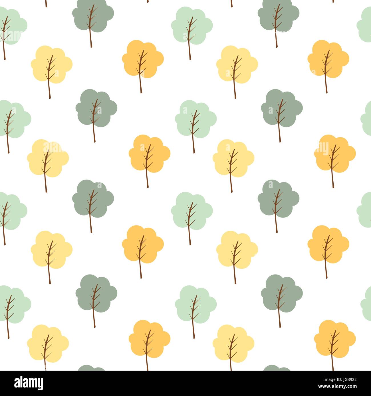 cute colorful tree seamless vector pattern background illustration ...