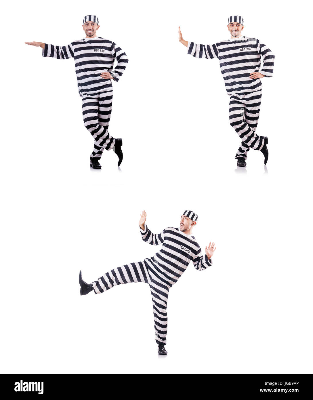 Convict criminal in striped uniform Stock Photo - Alamy