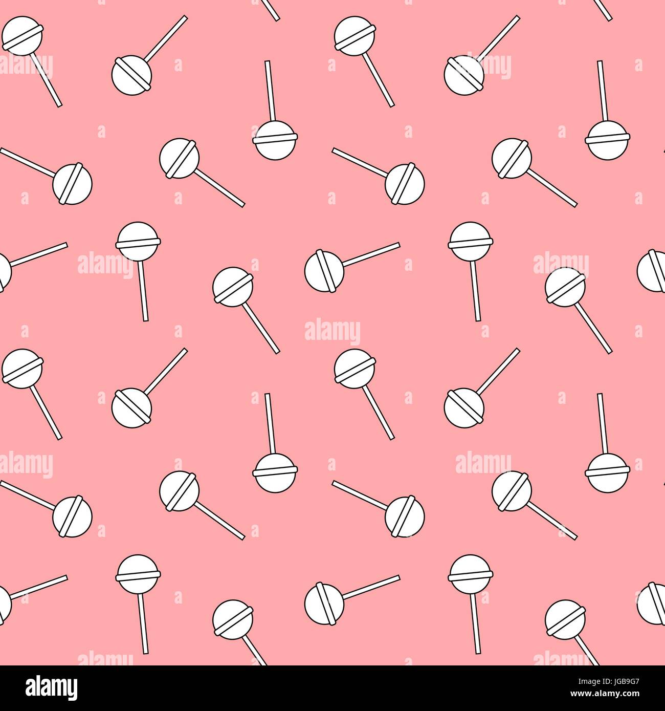 cute white lollipops on pink background seamless vector pattern ...