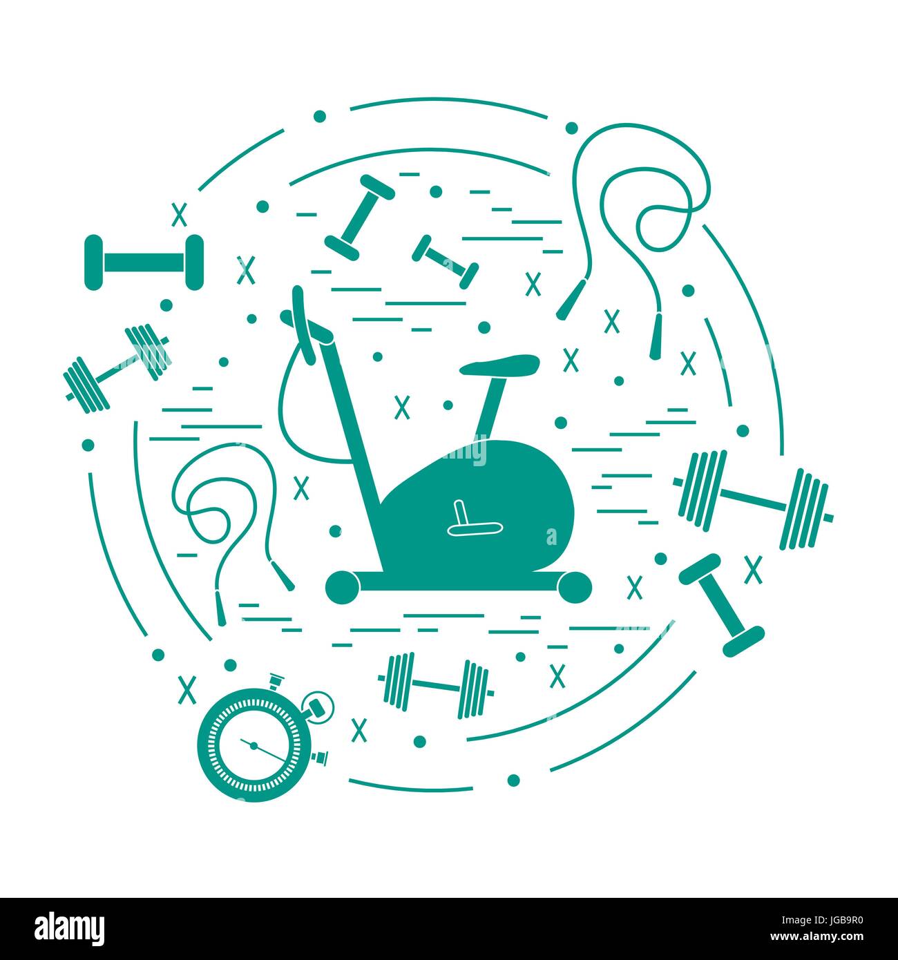 Sports equipment including dumbbells Cut Out Stock Images & Pictures ...