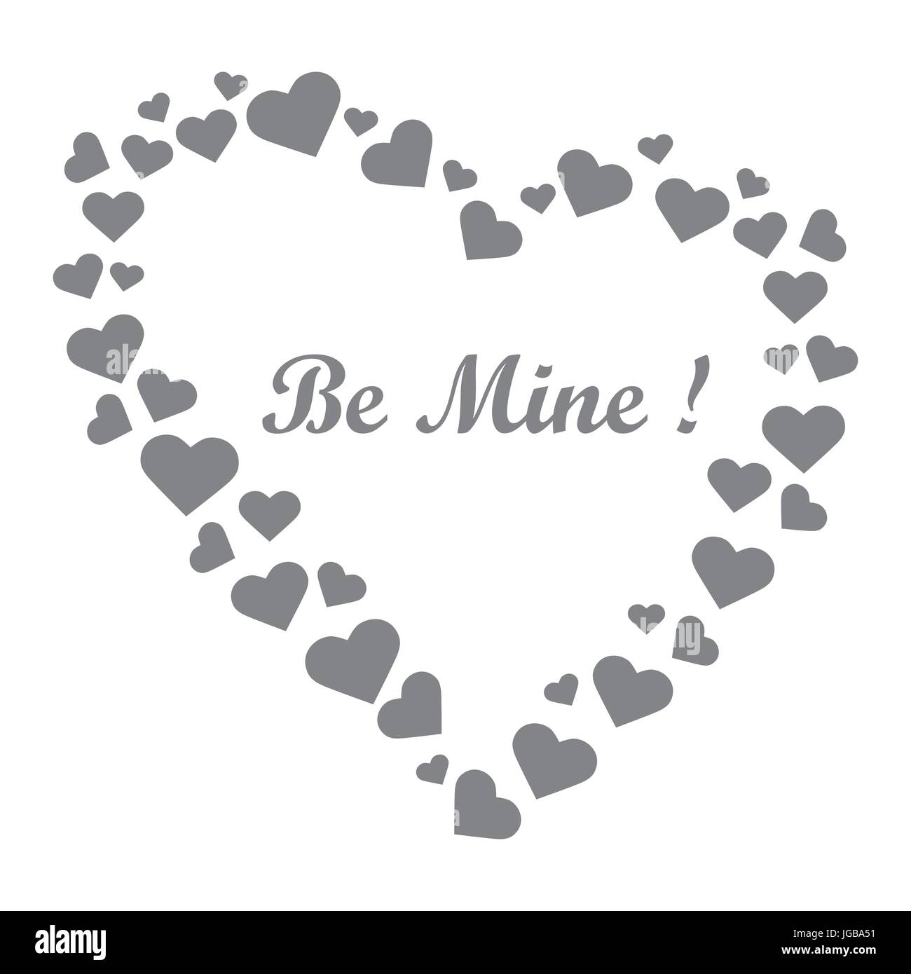 Cute vector illustration: heart composed of many hearts and the words ...