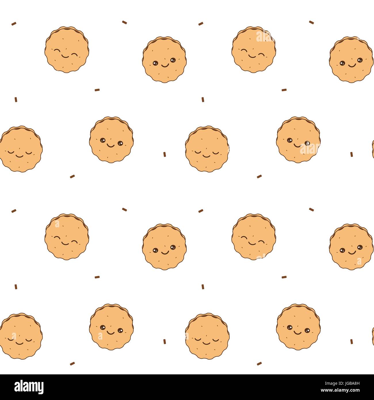 cute cartoon cookies seamless vector pattern background illustration ...