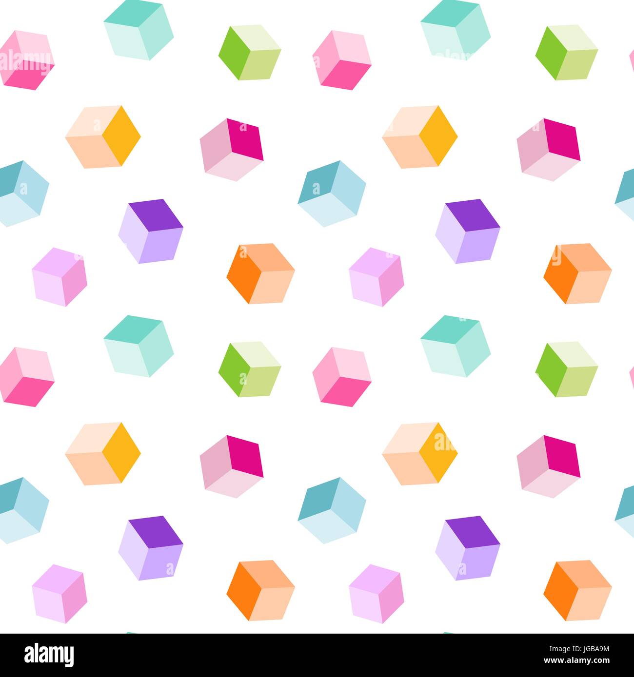 cute rainbow color cubes seamless vector pattern background ...