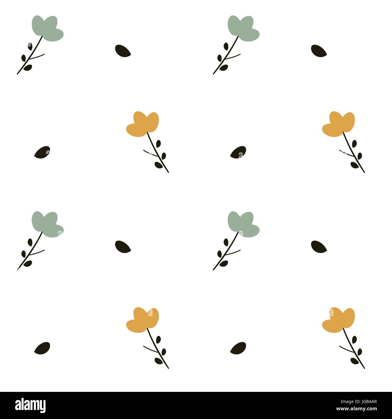 cute vintage retro pastel flowers seamless vector pattern background ...