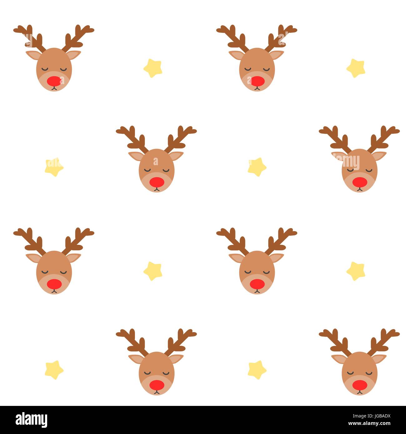 cute lovely cartoon reindeer seamless vector pattern background ...