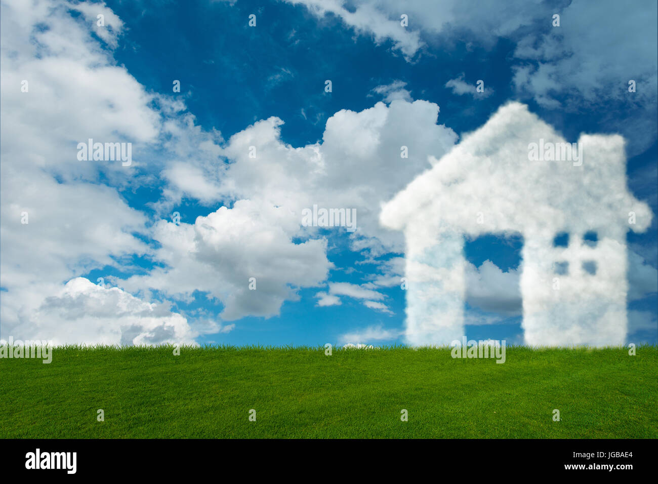 House in the sky made of clouds - 3d rendering Stock Photo - Alamy