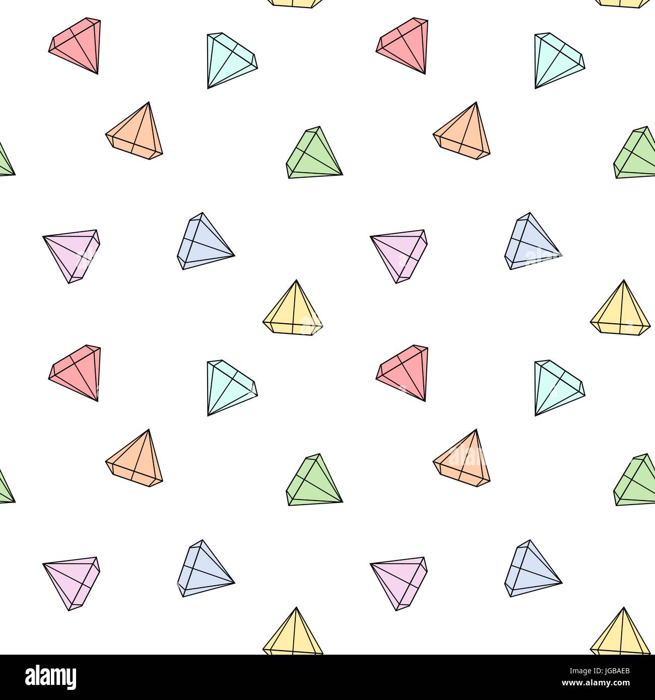 cute cartoon colorful diamonds seamless vector pattern background ...
