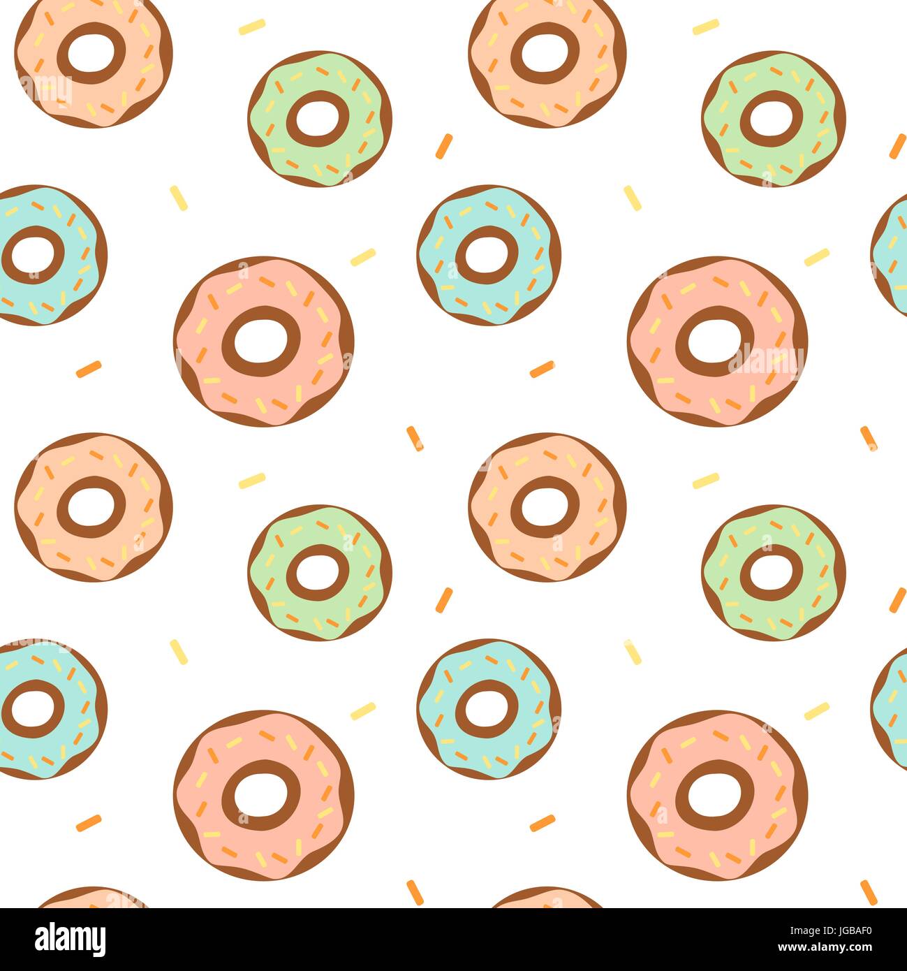 cute colorful cartoon donuts seamless vector pattern background ...