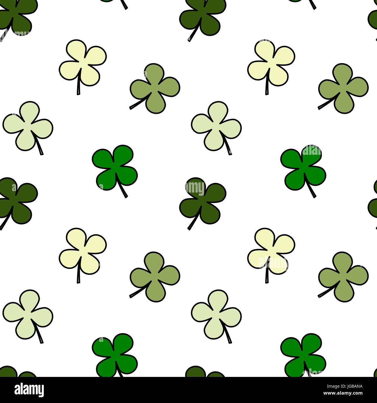 Four Leaf Clover Seamless Vector Pattern Background Illustration Stock Vector Image And Art Alamy