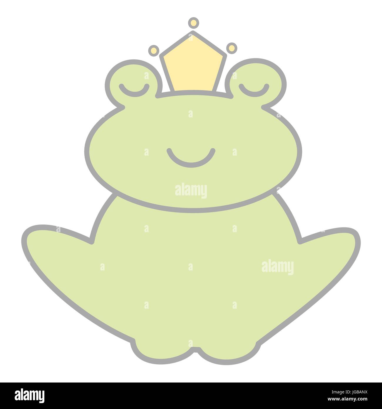 cute cartoon lovely prince frog vector illustration isolated on white ...