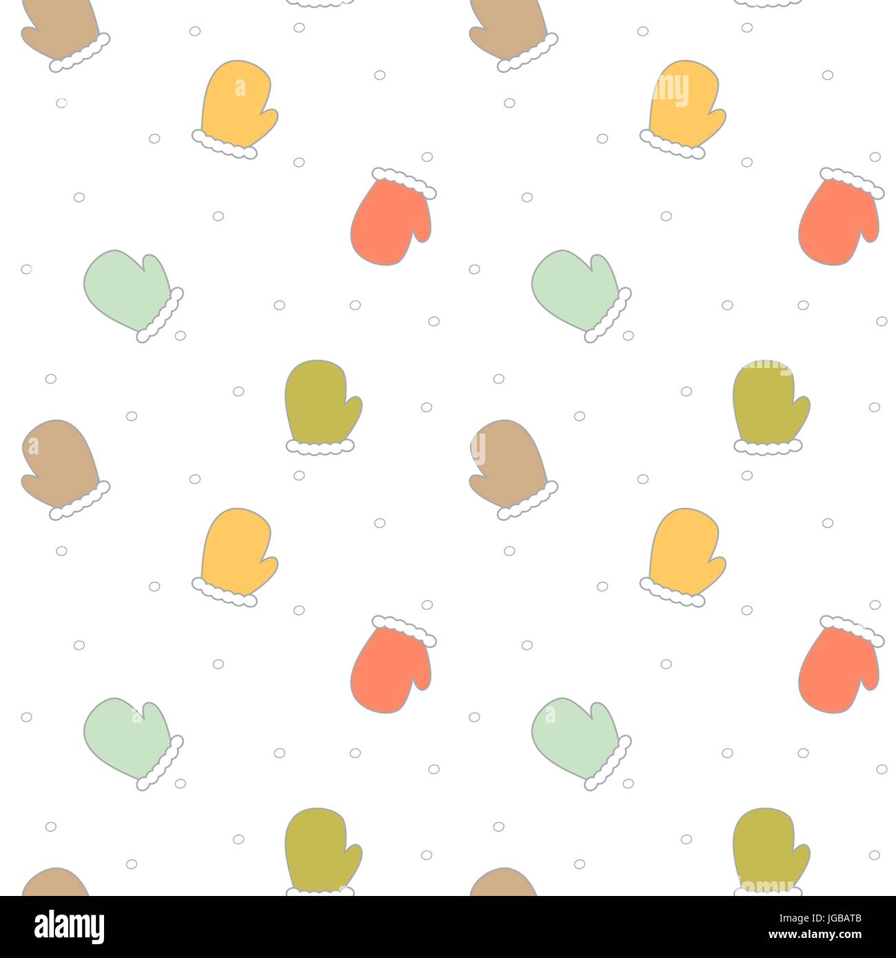 cute colorful cartoon gloves seamless vector pattern background ...