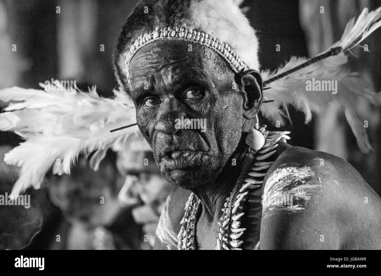INDONESIA, IRIAN JAYA, ASMAT PROVINCE, JOW VILLAGE - JUNE 12: Portrait ...