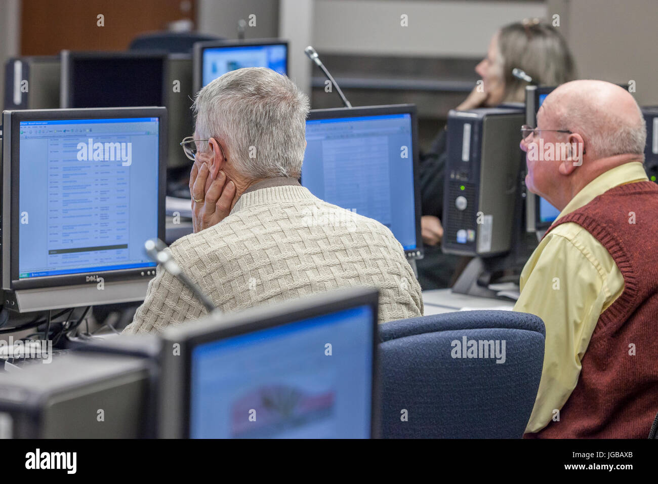 Adults Learning Computer Skills Stock Photo - Alamy