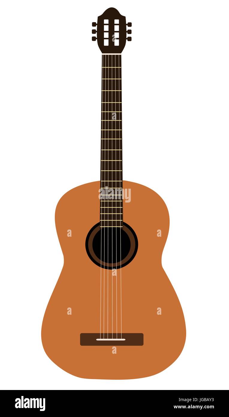 classic guitar vector illustration isolated on white background Stock ...