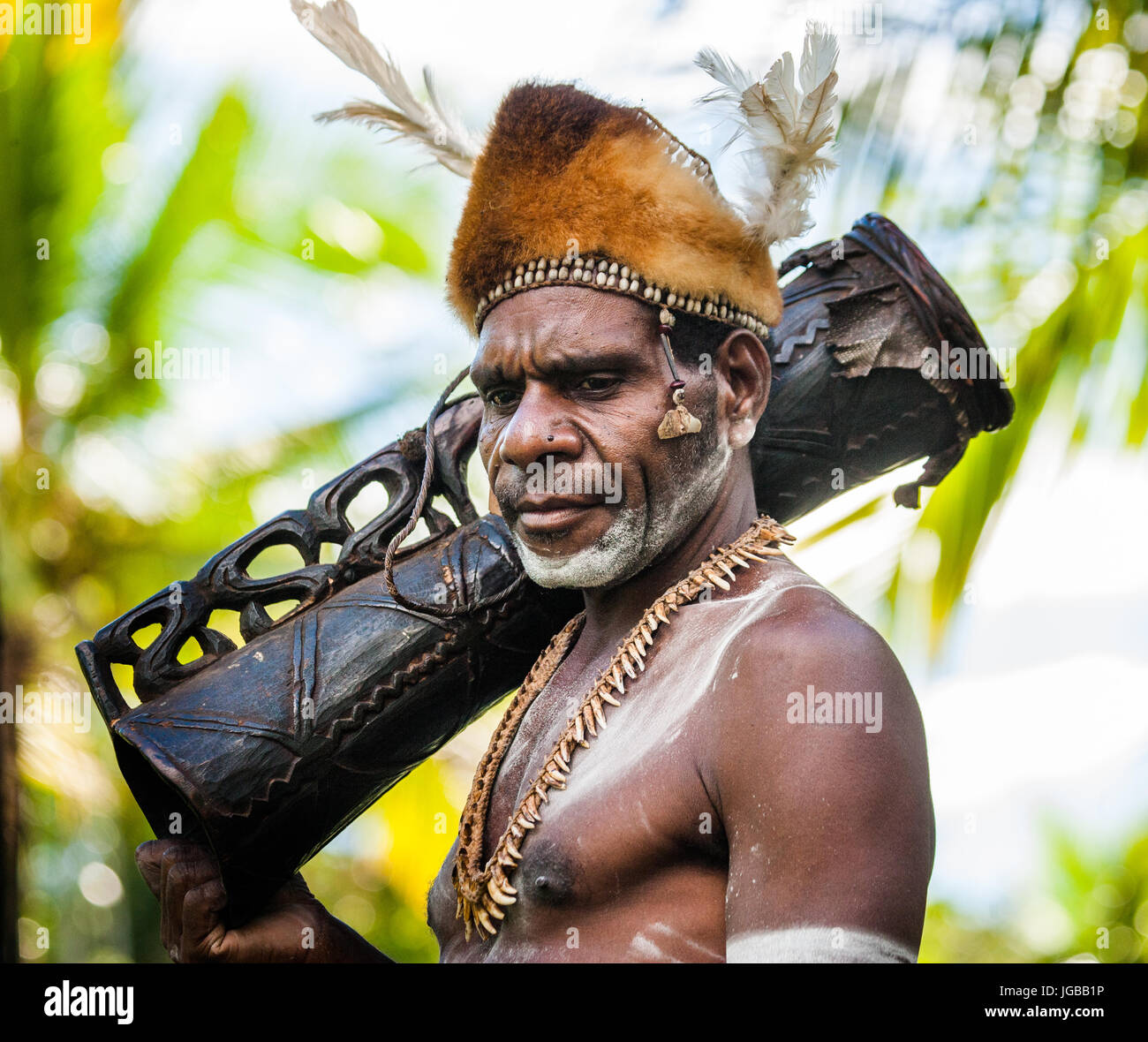 INDONESIA, IRIAN JAYA, ASMAT PROVINCE, JOW VILLAGE - JUNE 12: Portrait ...