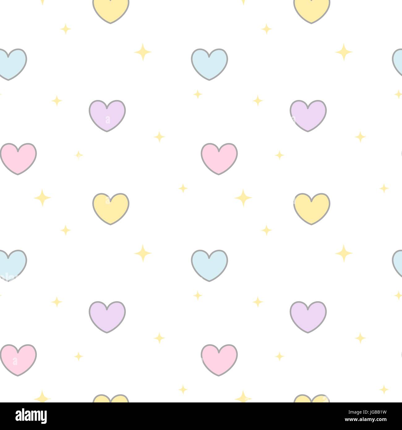 cute cartoon colorful hearts seamless vector pattern background ...