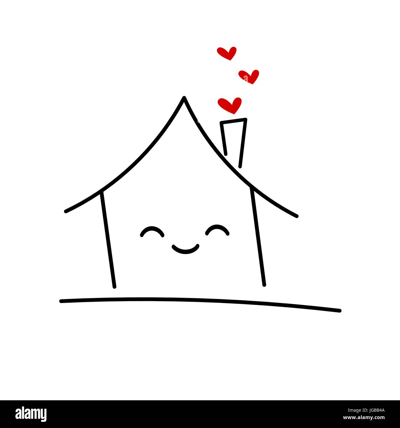 cute house logo concept vector illustration Stock Vector Image & Art ...