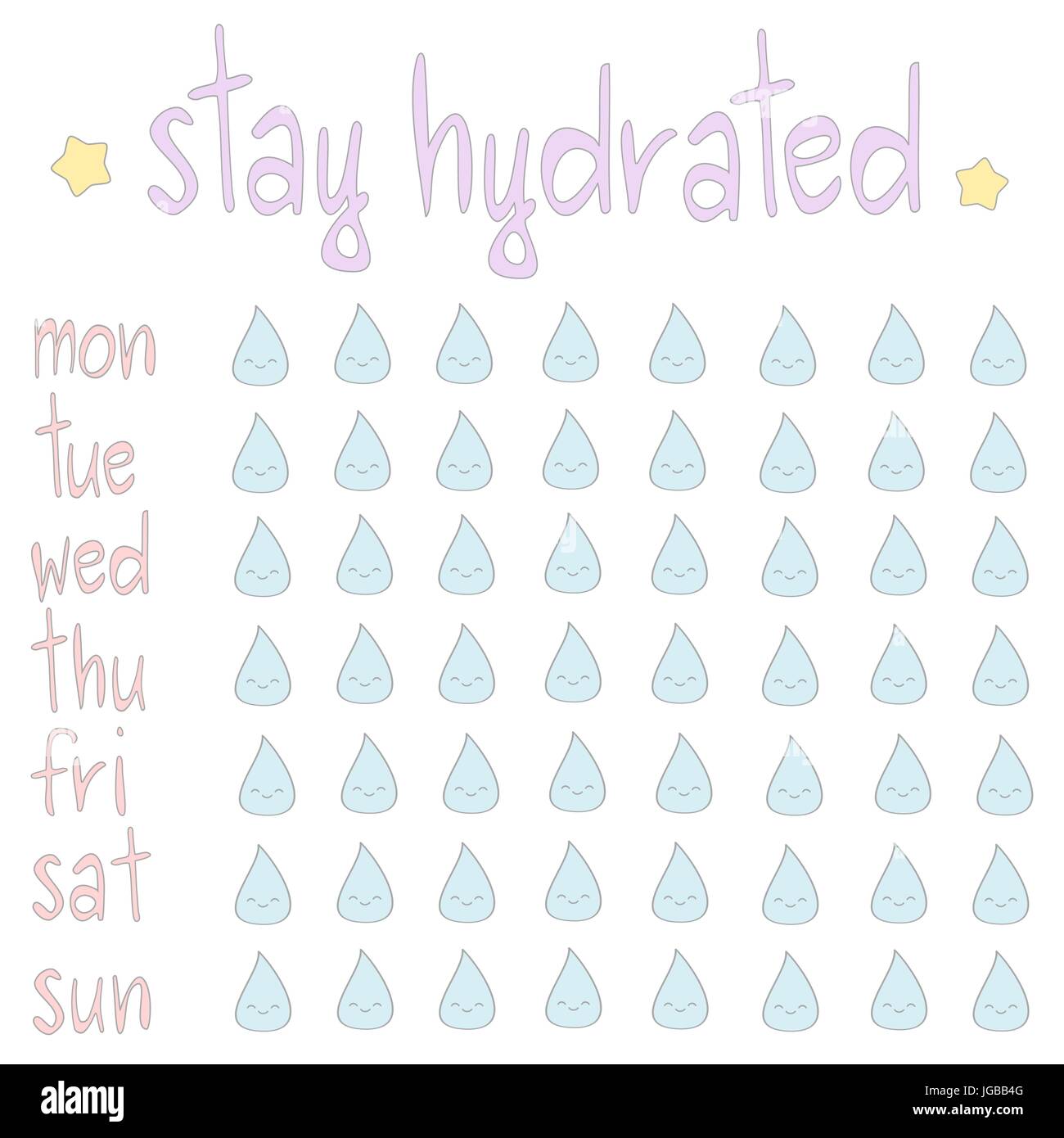 cute vector stay hydrated printable planner Stock Vector Image & Art ...