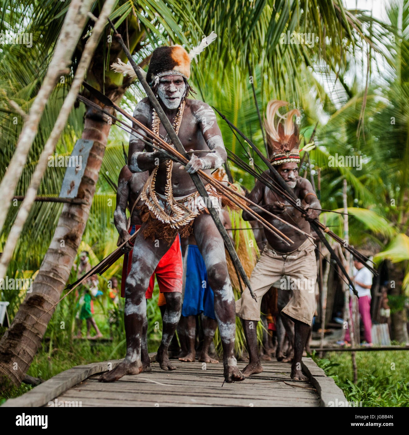 INDONESIA, IRIAN JAYA, ASMAT PROVINCE, JOW VILLAGE - JUNE 12: Asmat ...