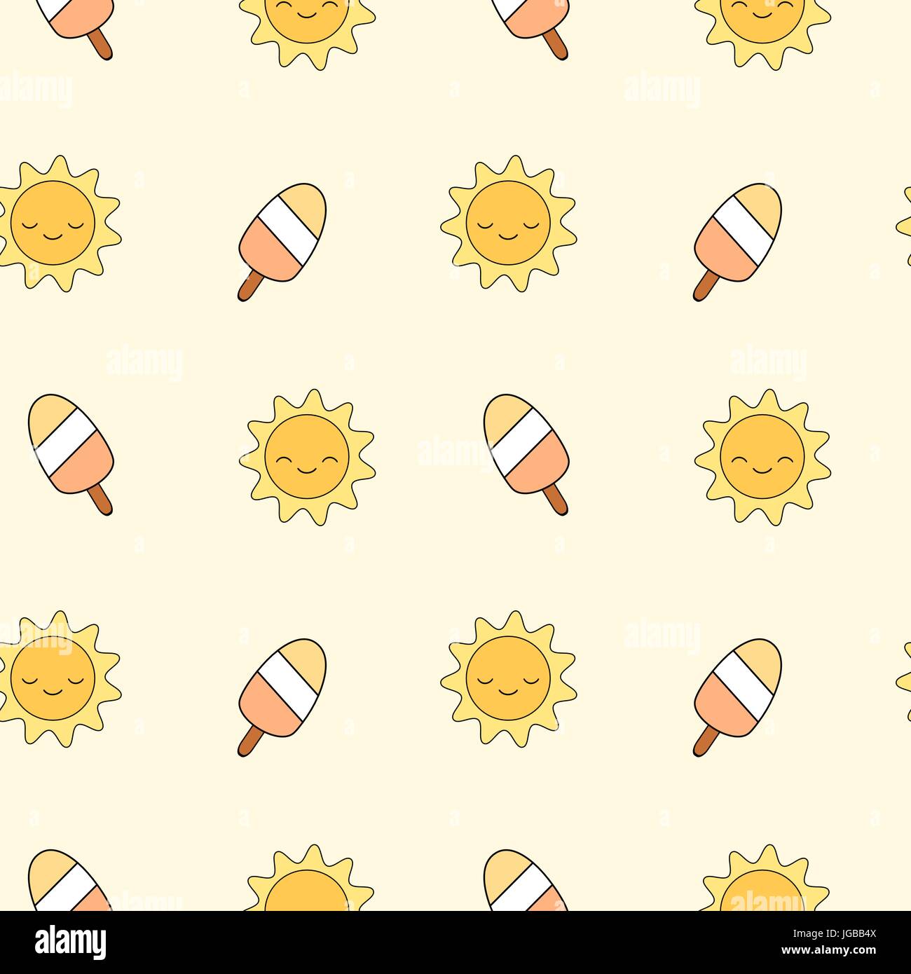 cute cartoon seamless vector pattern background illustration with sun ... cute cartoon seamless vector pattern background illustration with sun ...