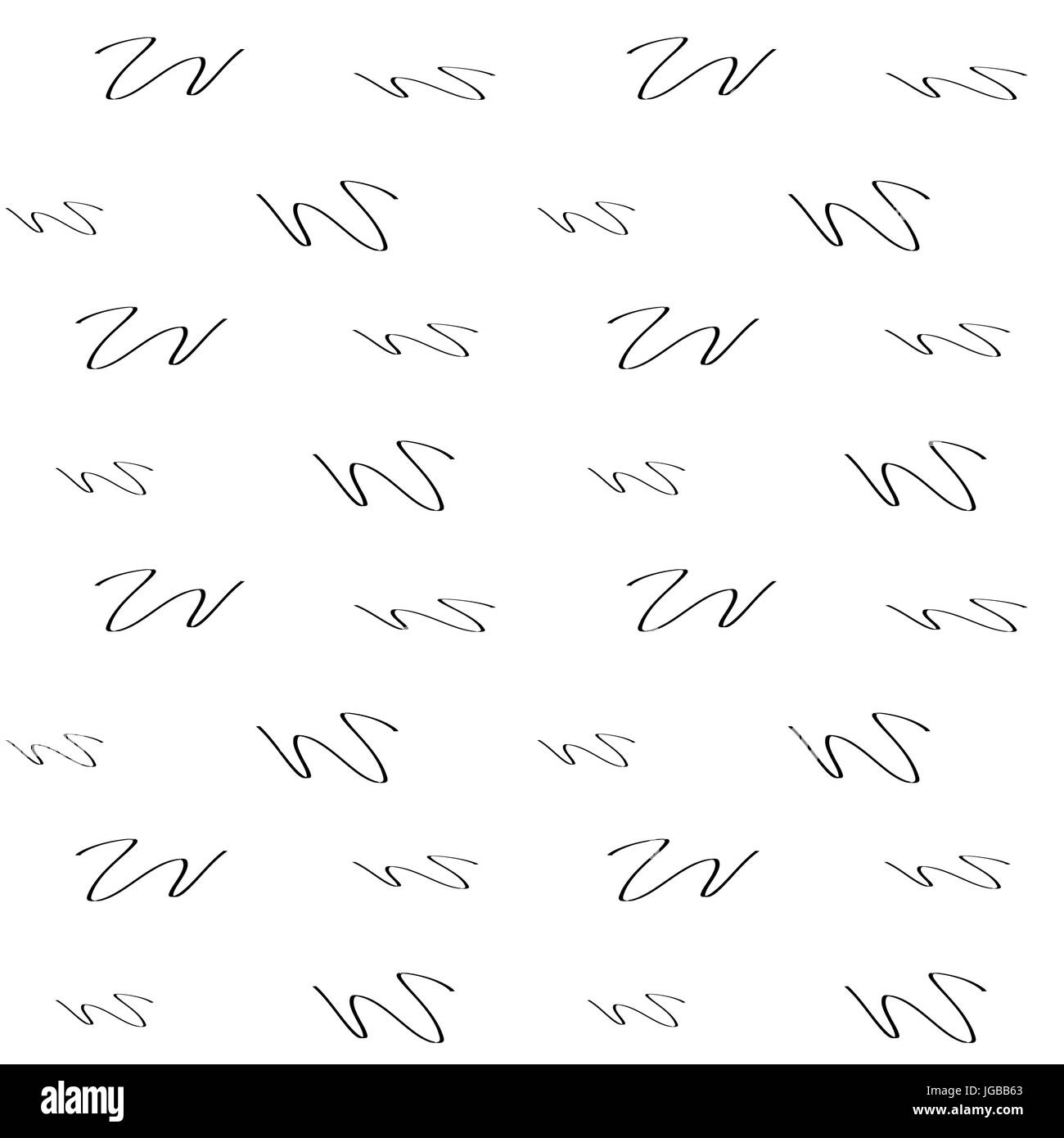 hand drawn ink waves seamless vector pattern background illustration ...