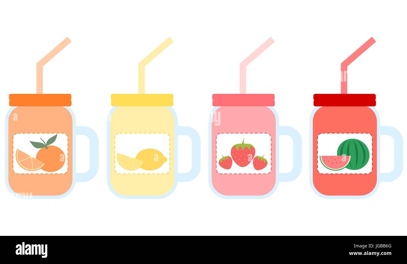 Hand drawn smoothie jar Stock Vector Images - Alamy