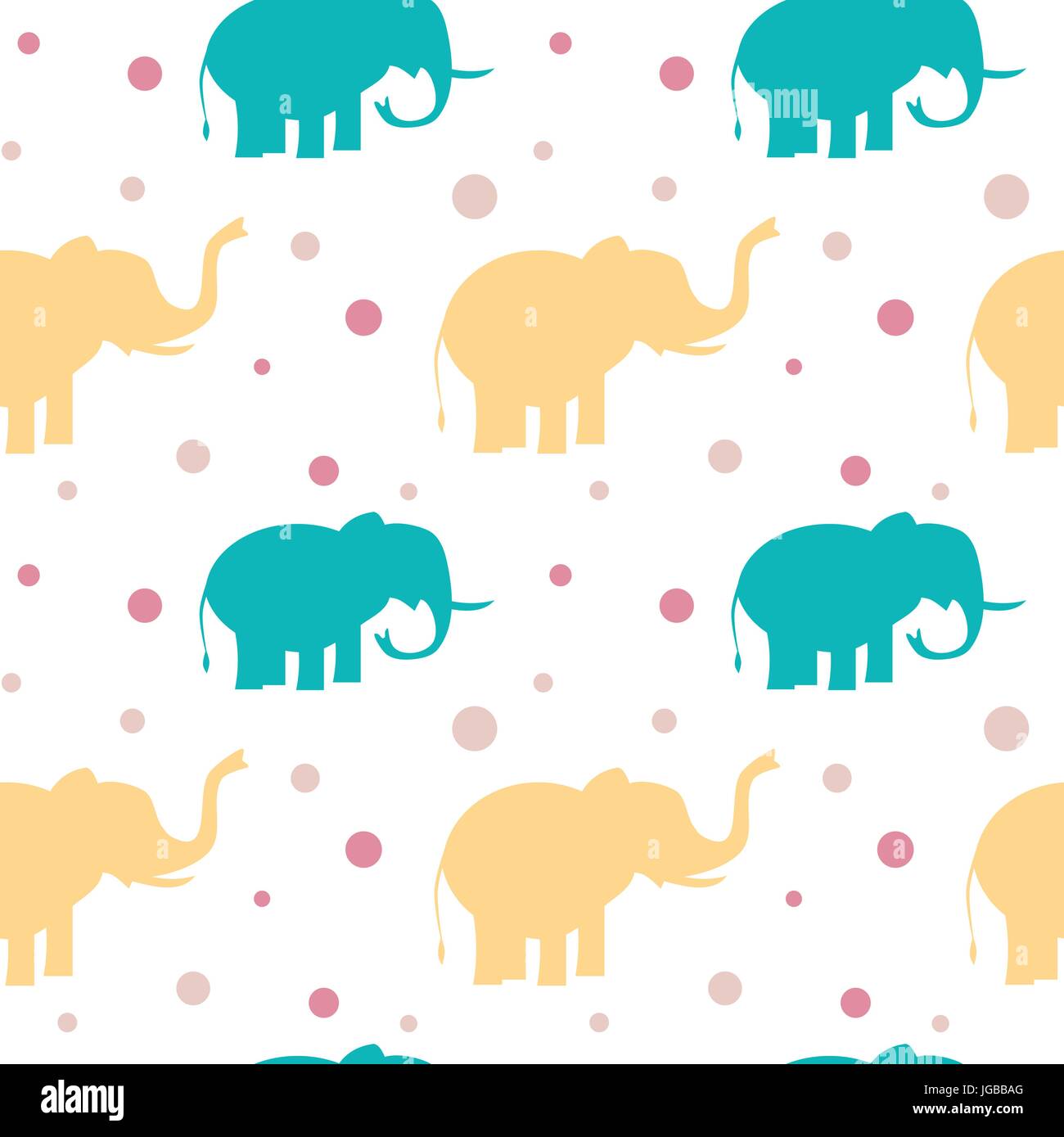 colorful elephants silhouette seamless vector pattern background ...