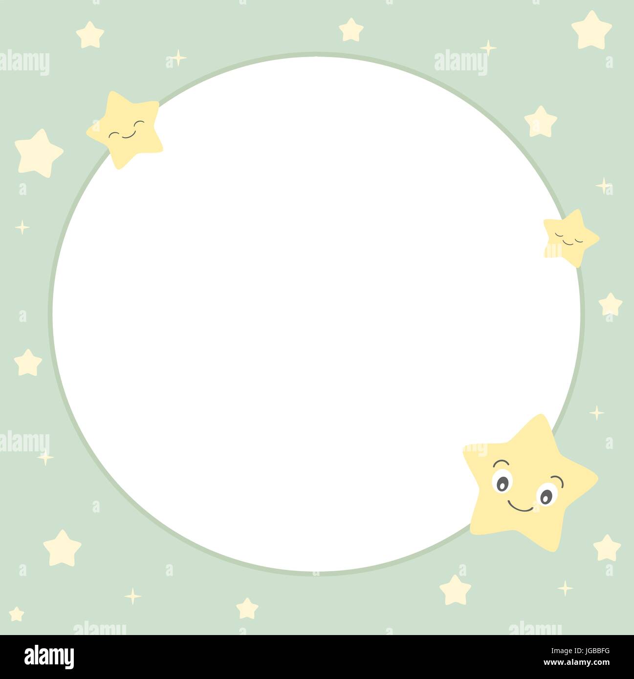 background frame with cute cartoon stars vector illustration Stock ...