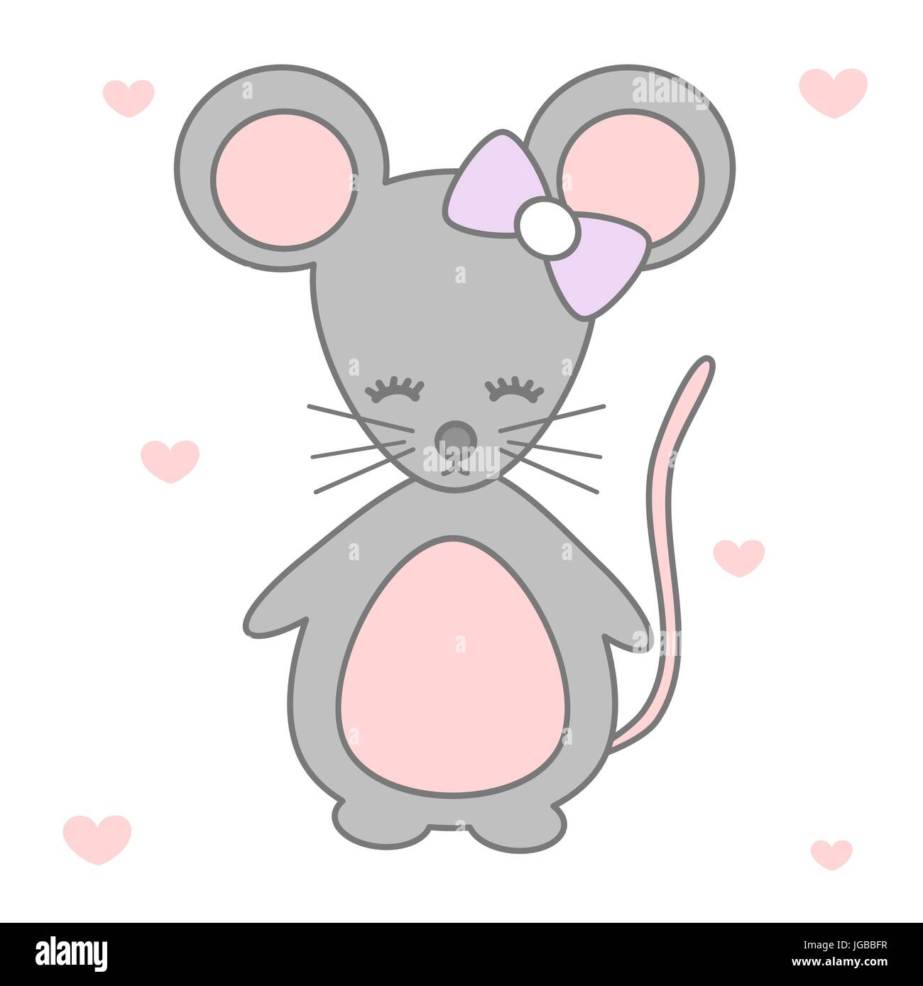 cute cartoon mouse vector illustration isolated on white background ...