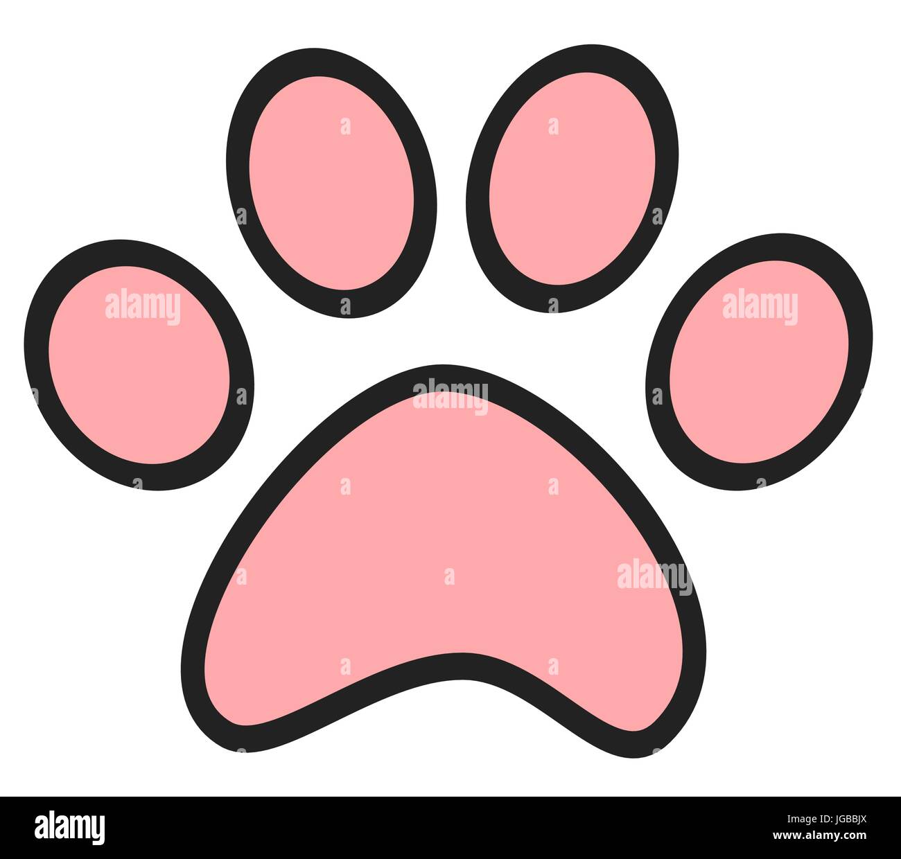 cute black white pink paw icon vector illustration Stock Vector Image ...