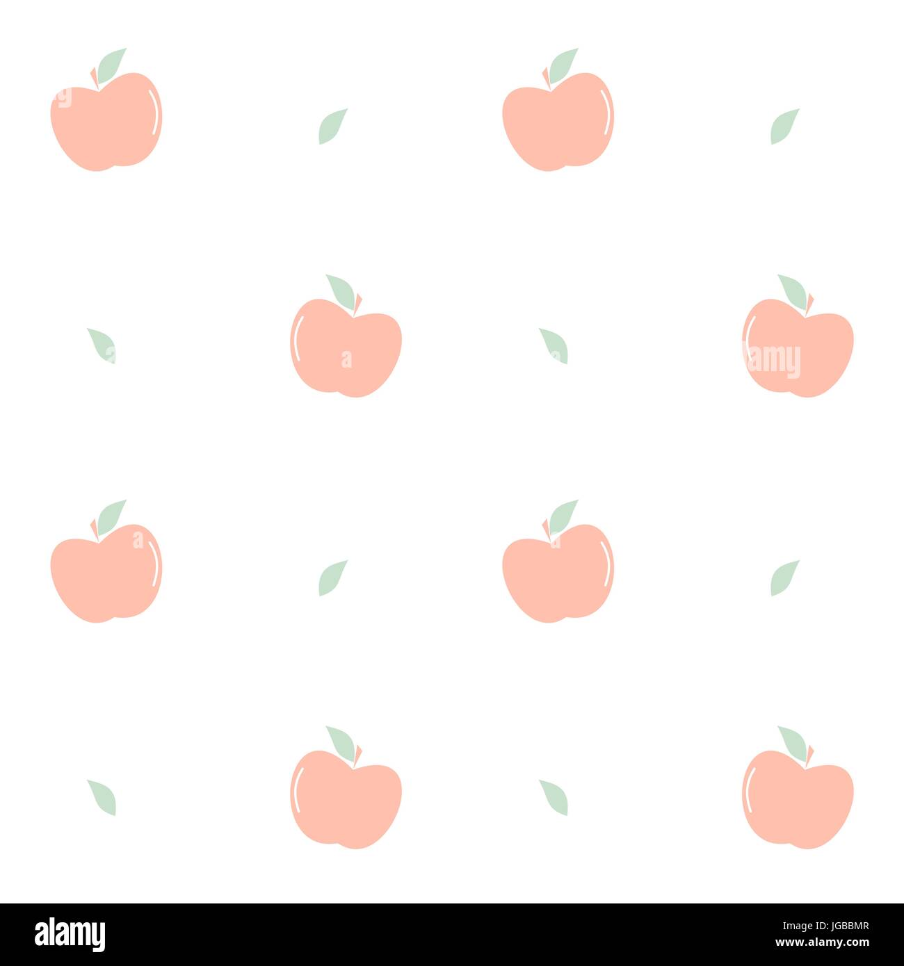cute lovely pastel pink apples seamless vector pattern background illustration Stock Vector ...