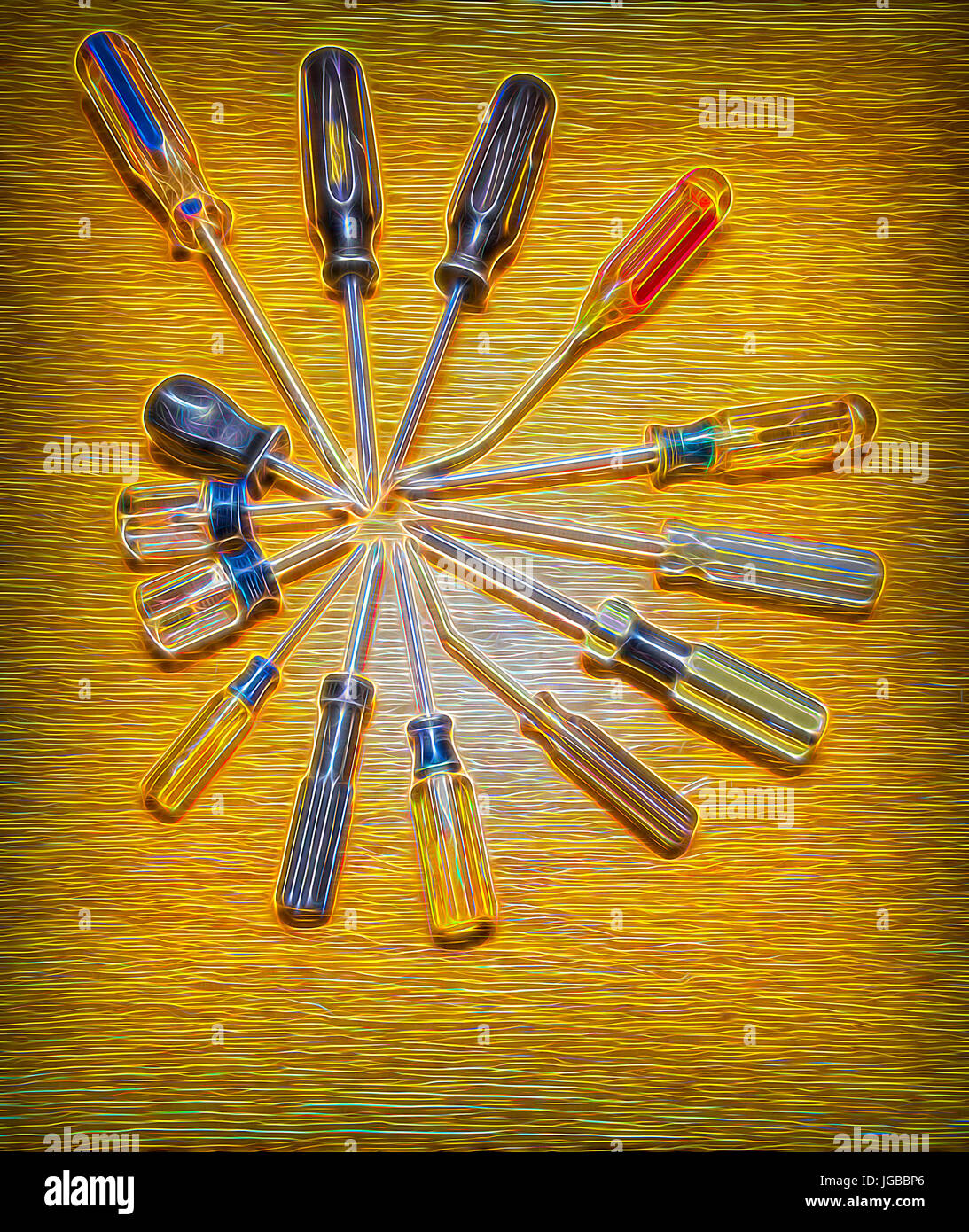 assorted phillipshead screwdrivers as concept or background Stock Photo ...