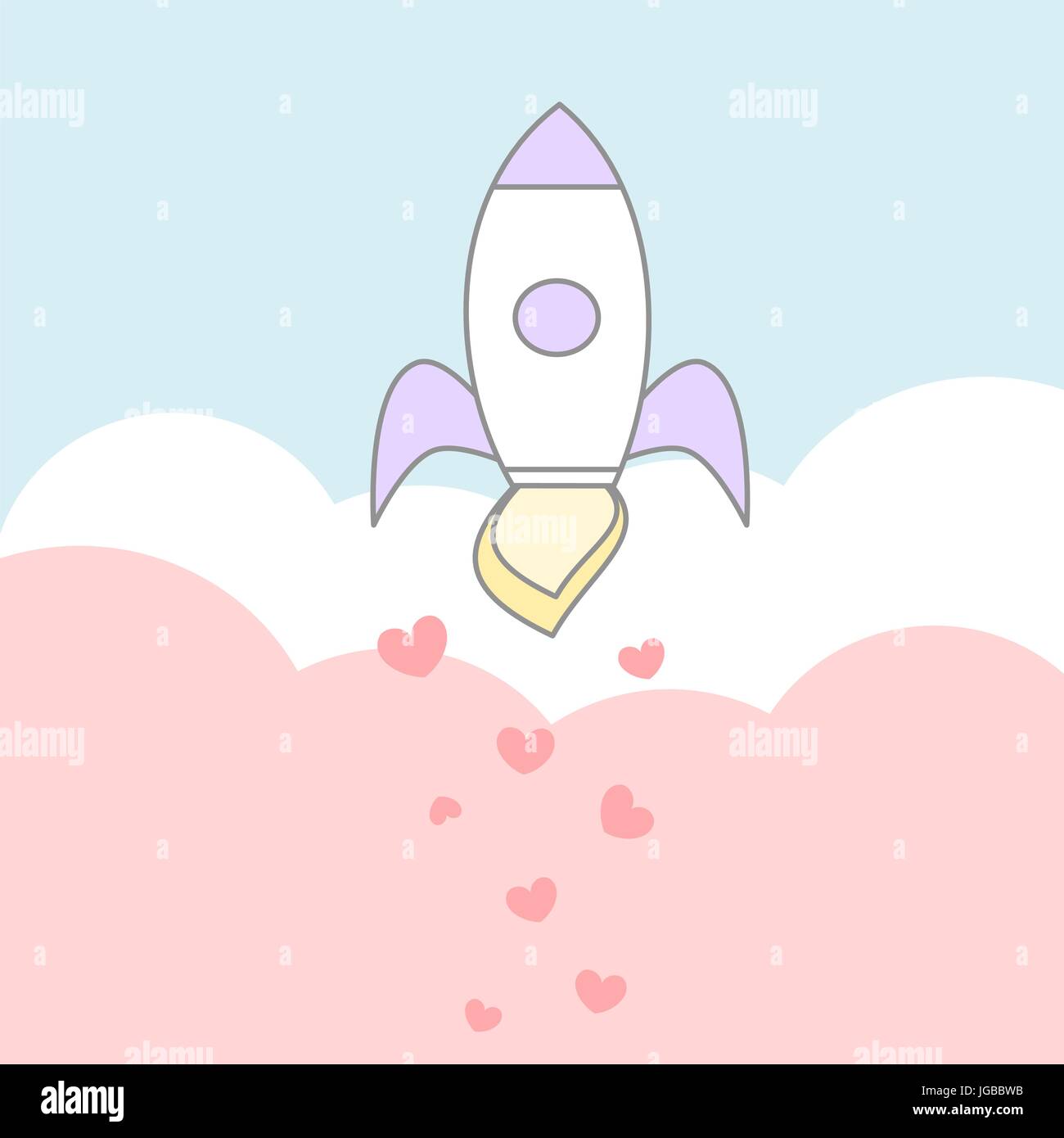 cute cartoon rocket vector illustration Stock Vector Image & Art - Alamy