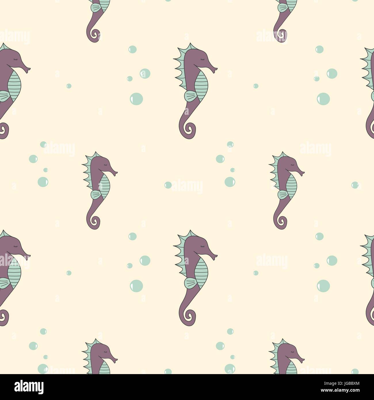 cute cartoon colorful seahorses seamless vector pattern background ...