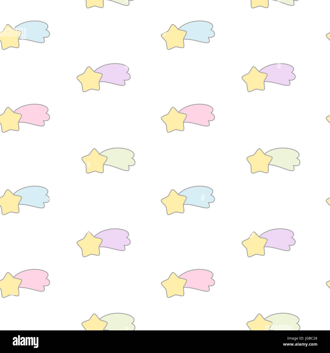cute cartoon colorful comet stars seamless vector pattern background ...