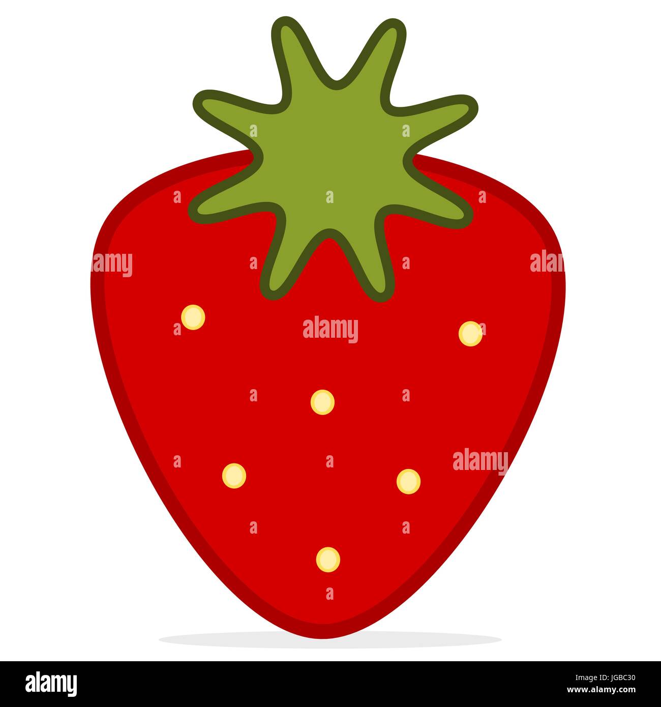 cute cartoon strawberry isolated on white background vector ...