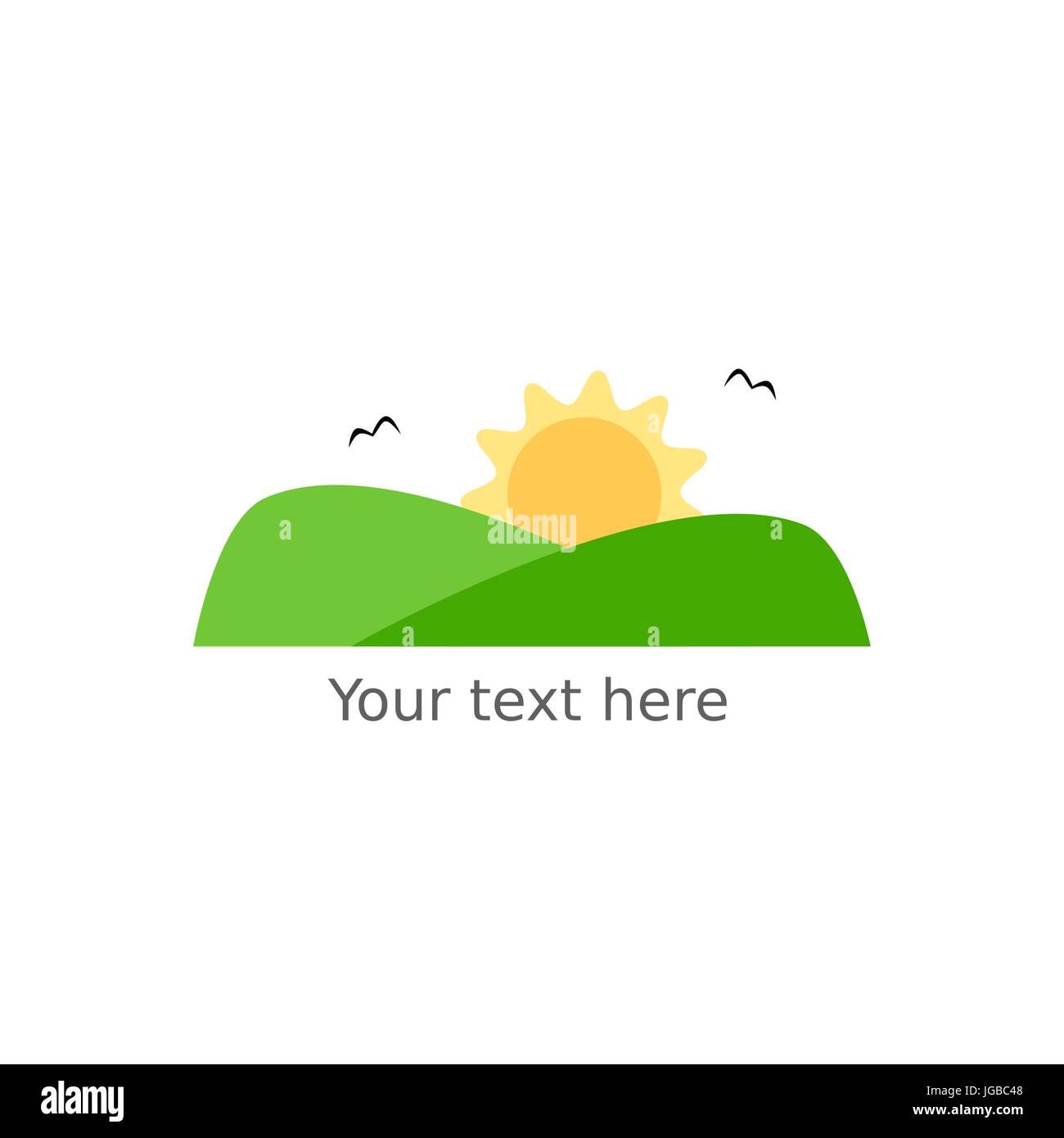 cute sunny day landscape logo vector illustration Stock Vector Image ...