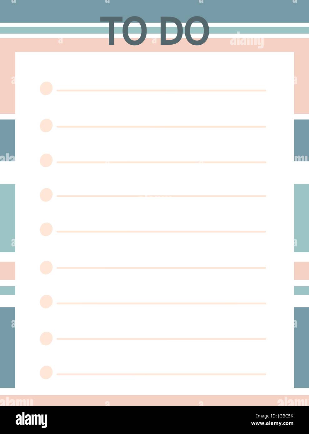 cute pink blue vector printable to do list with stripes Stock Vector ...