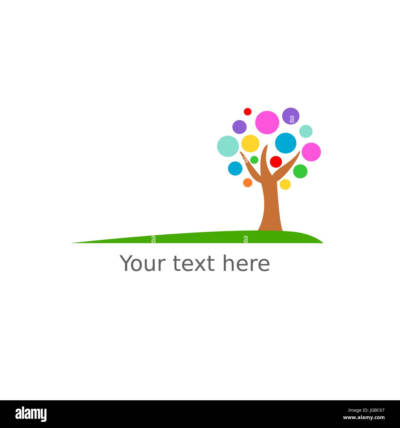 cute tree logo with colorful circles vector illustration Stock Vector ...