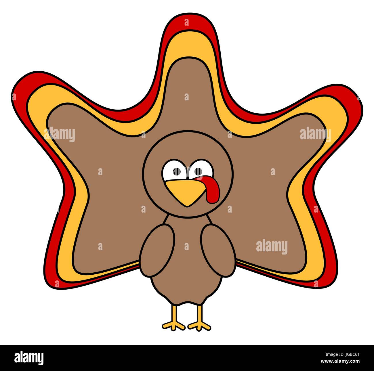 cute cartoon turkey vector illustration isolated on white background ...