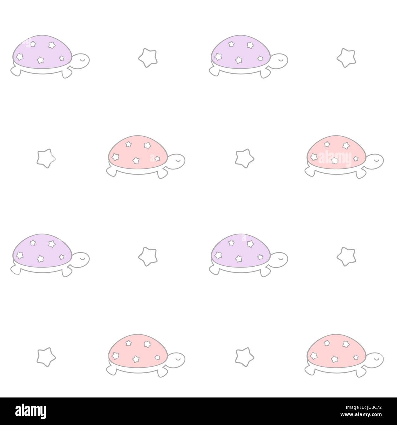 cute cartoon lovely turtles seamless vector pattern background ...