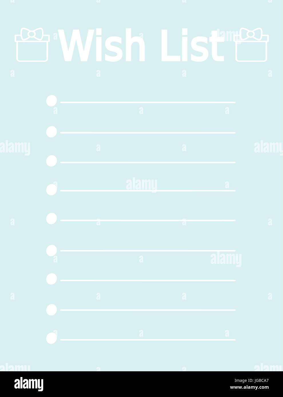 cute vector printable blue wish list Stock Vector Image & Art - Alamy