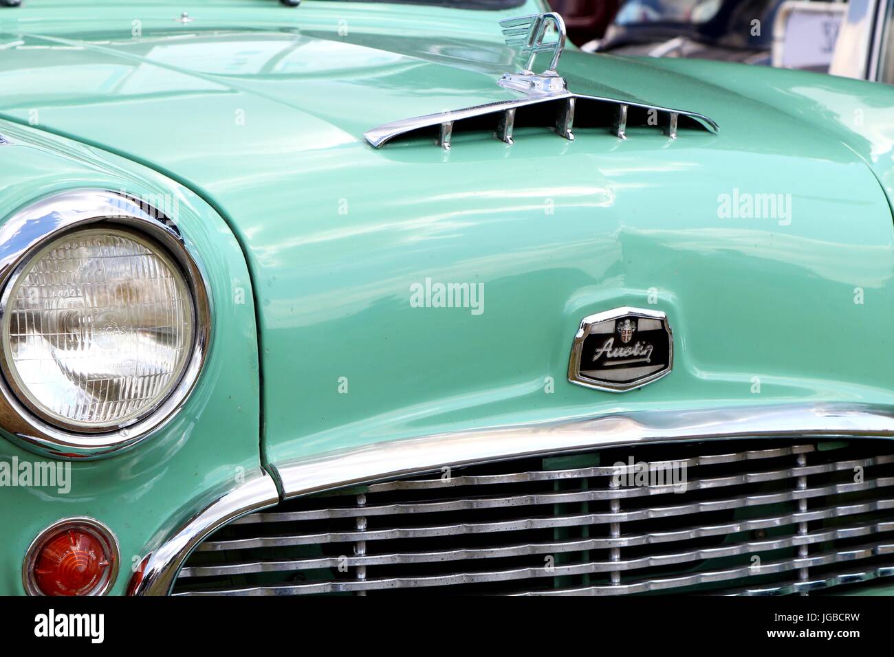 Sandhurst, UK - June 18 2017: Front of a 1958 Austin A55 Mk1 Cambridge ...